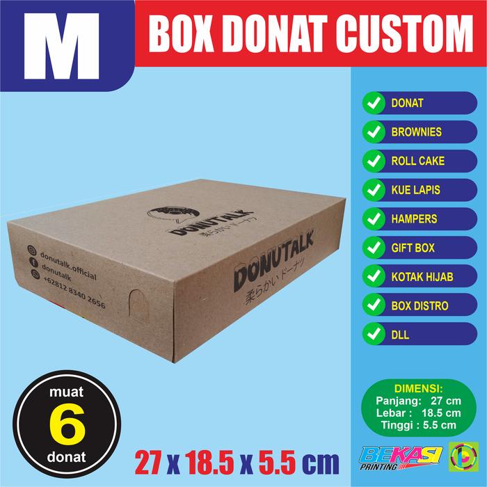 Jual DDC-M Cetak Custom Dus Donut Isi 6 / Box Donat Kraft Foodgrade ...