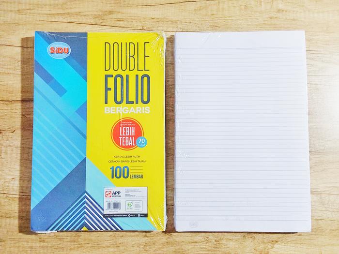 Jual Kertas Double Folio Bergaris Sidu / Double Folio Sidu 100 Lembar ...
