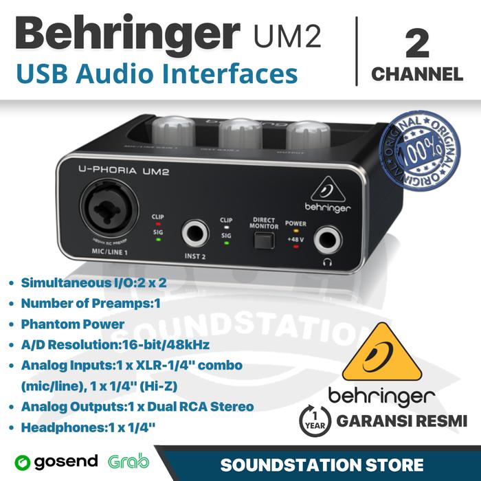 Promo SOUNDCARD BEHRINGER UM2 USB AUDIO INTERFACE RECORDING ORIGINAL ...