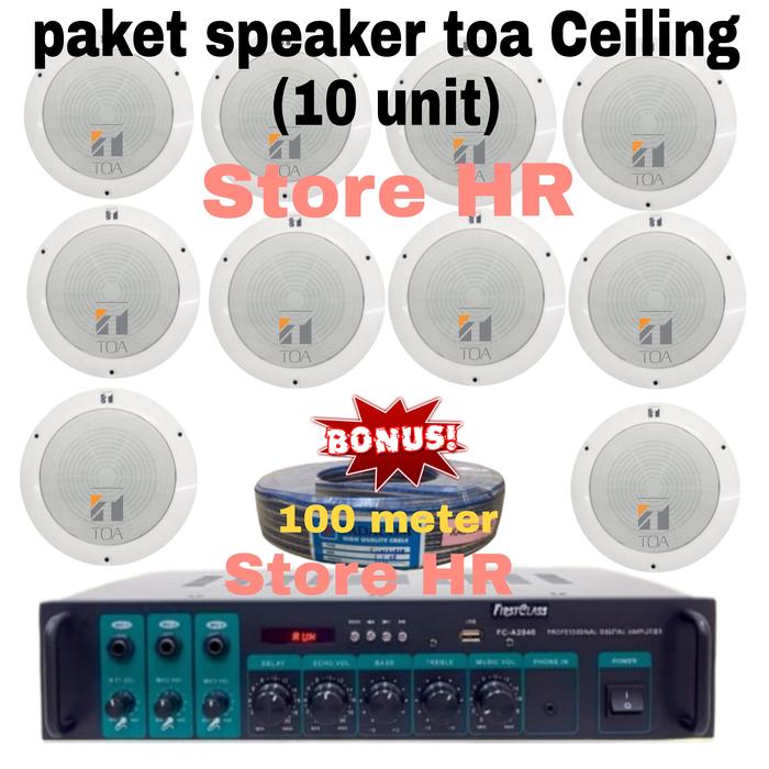 Jual paket sound system speaker Ceiling toa zs 646r ampli 120 Watt 10 ...