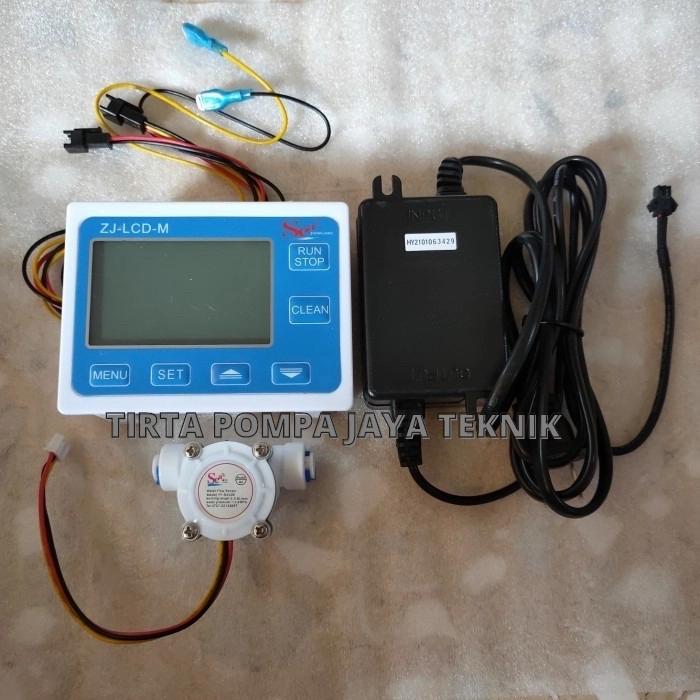 Jual flow meter water sensor display 1/4 flow meter sensor 1/4 1 Set ...