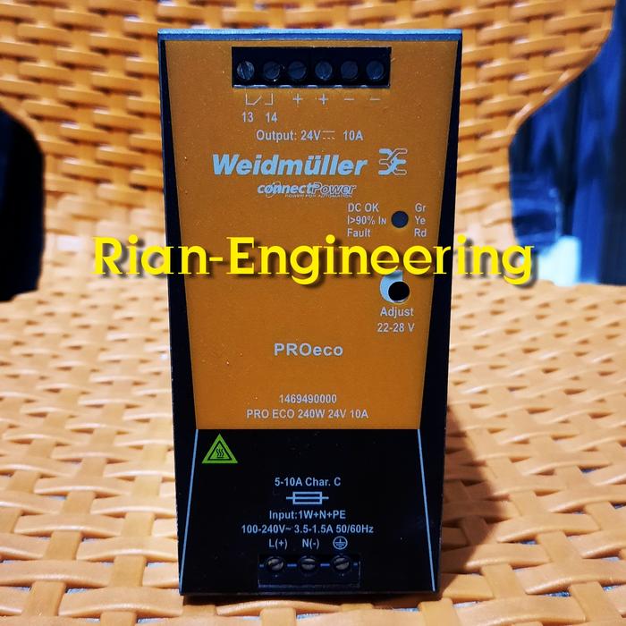 Jual Power Supply Weidmuller PROeco 1469490000 PRO ECO 240W 24VDC 10A ...