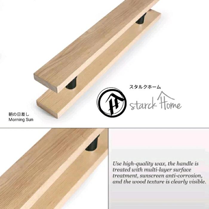 Jual Pull handle Starck full kayu persegi tarikan gagang pintu kaca ...