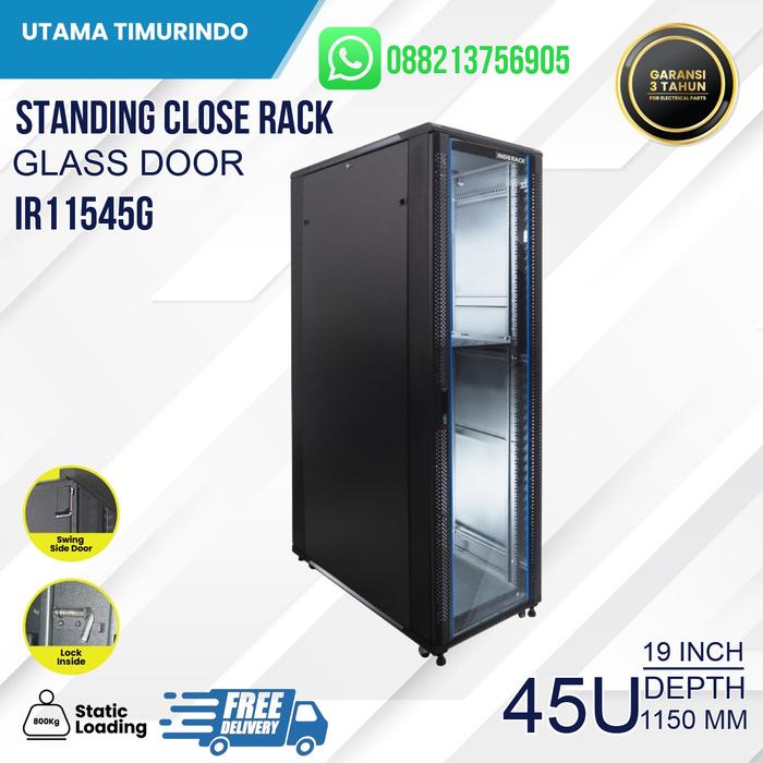 Jual Rack Server INDORACK Glass Door IR11545G Close Rak 45U Depth ...