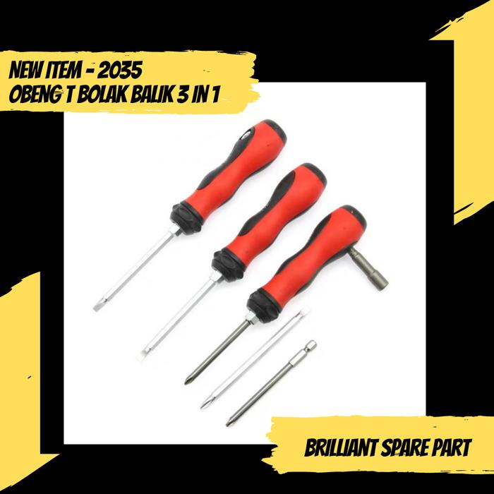 Jual VTS - Obeng T 2 Way Bolak Balik / Obeng 3 IN 1 / Obeng Plus ...