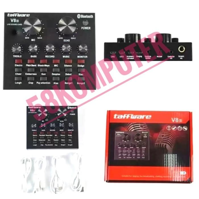 Jual Taffstudio Sound Card V8 Bluetooth Audio USB External Broadcast ...