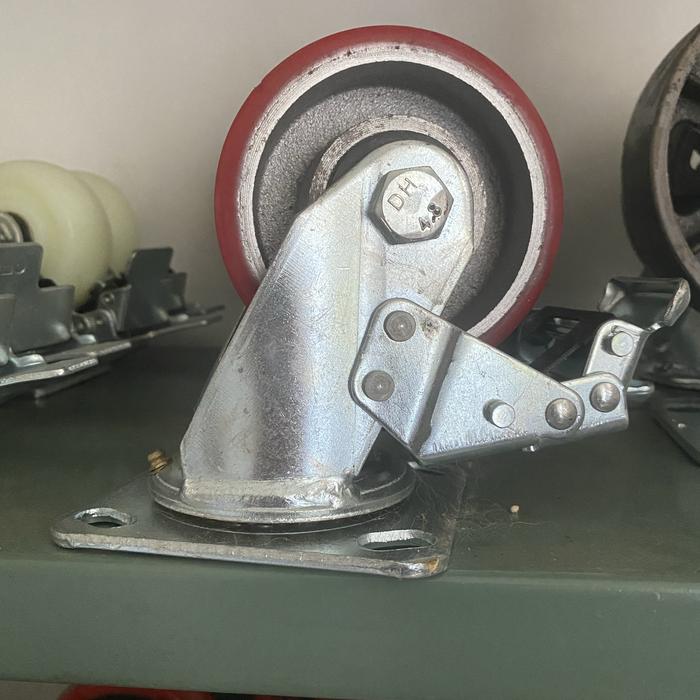 Jual RODA TROLLEY / TROLI 4 INCH PU HEAVY DUTY HIDUP+REM PER PCS - Kab ...