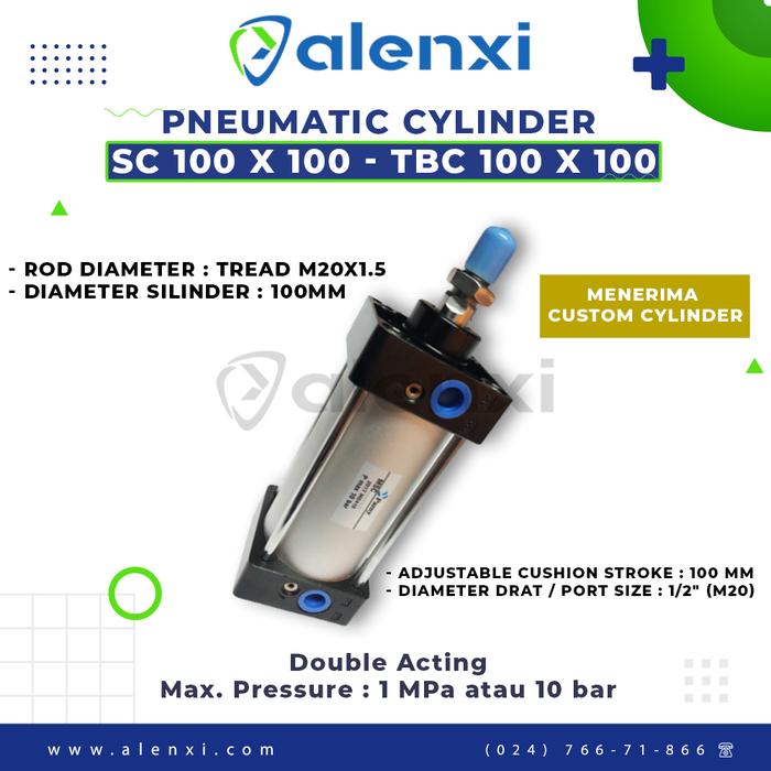 Jual PNEUMATIC CYLINDER SILINDER PNEUMATIC SC 100 X 100 - TBC 100 x 100 ...