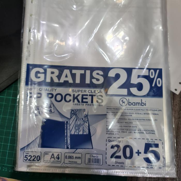 Jual Plastik Bambi / Sheet Protector pp pocket A4 & folio - Jakarta Barat - Buka ATK | Tokopedia