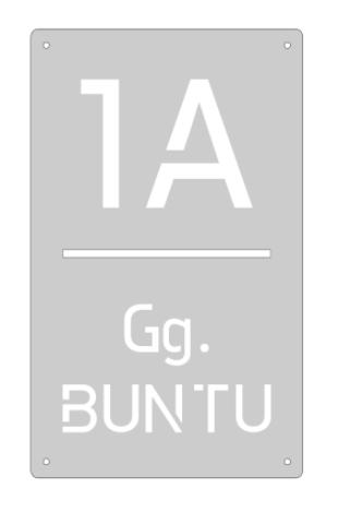 Jual Nomor Rumah Bahan ACP (Aluminium Composit Panel) vertikal - Hitam ...