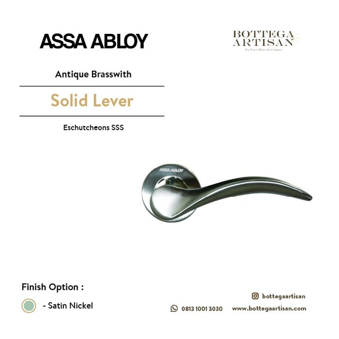 Promo Assa Abloy ASL-020 Solid Lever On Antique Brasswith Escutcheons ...