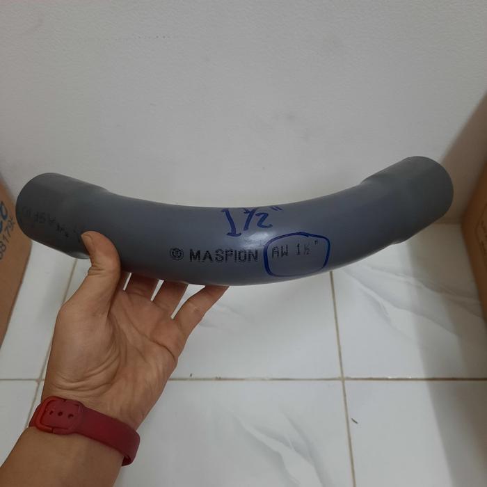 Jual long elbow 1 1/2" inch keni panjang 1 1/2" AW MASPION PVC ...