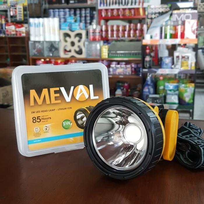 Jual senter kepala led head lamp 5w lithium anti air Meval putih ...