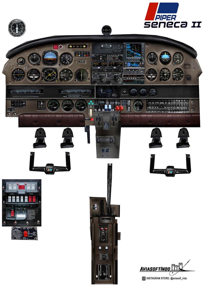 Jual Poster cockpit Piper Seneca II, Seneca 2 ukuran A0/A1 - Kota ...