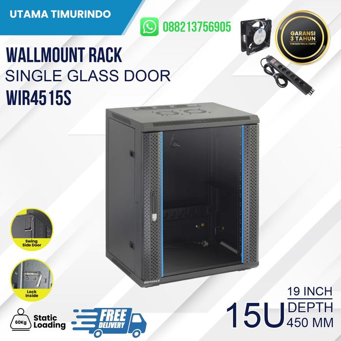 Jual Rack Server Wallmount 15U INDORACK WIR4515S Depth 450MM Single ...