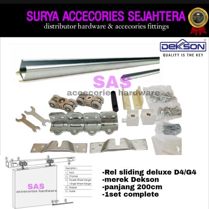 Jual rel pintu sliding Dekson DL D4/G4 200cm rel pintu geser dekkson 2 ...