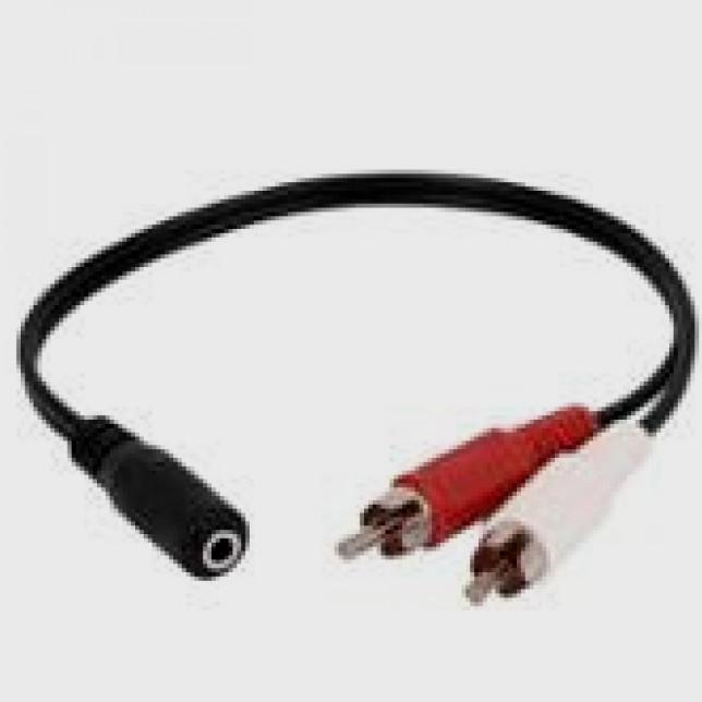 Jual Kabel adaptor 2 lubang colokan kabel konektor audio female rca ...