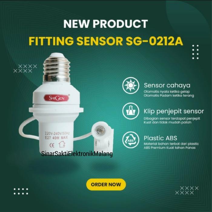Jual Fitting Lampu Sensor Cahaya Otomatis Gelap Menyala Fiting Kuningan ...