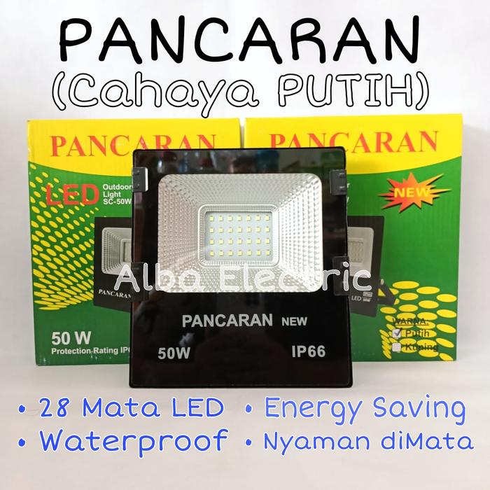 Jual Lampu LED Sorot Tembak 50 Watt PUTIH KUNING PANCARAN Flood Light 50W - Jakarta Barat ...
