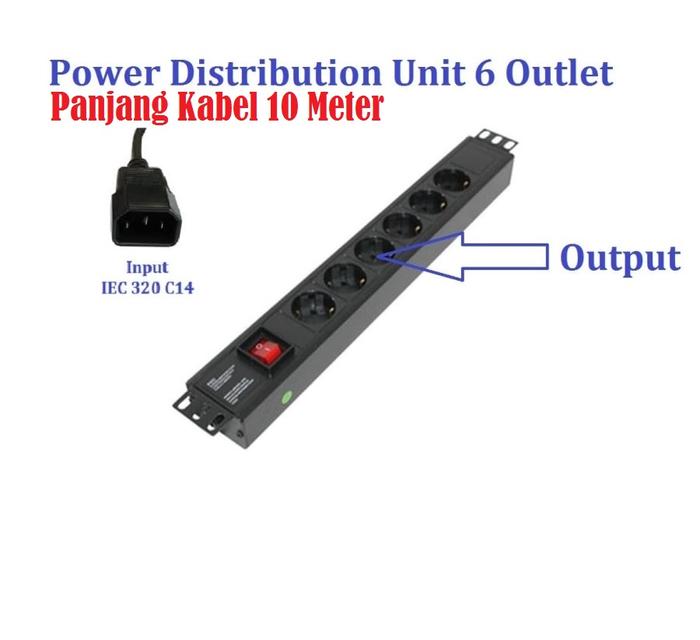Jual Power Distribution Unit 6 Input Cord IEC320 C14 PDU Colokan Ups ...