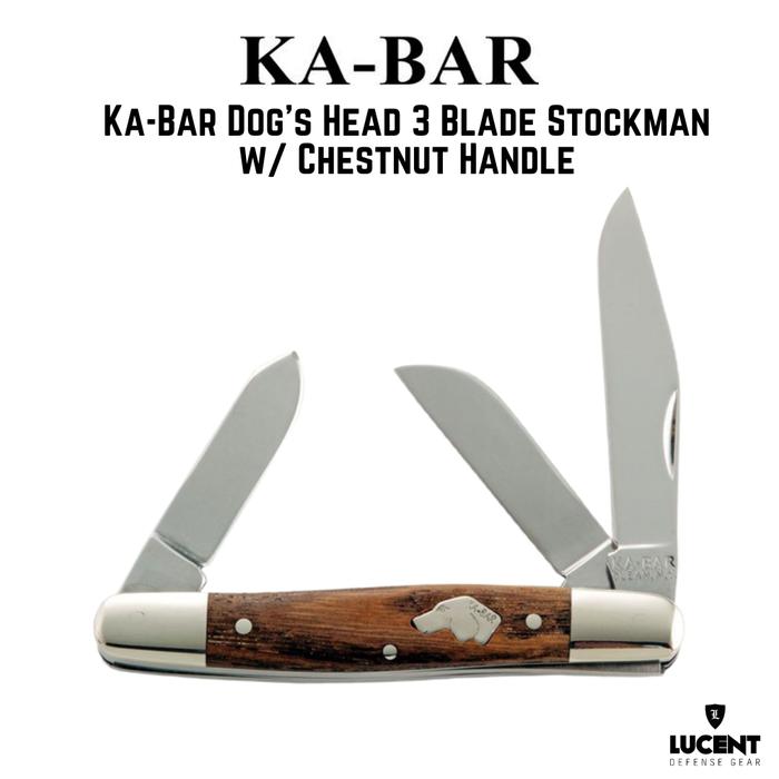 Jual KA-BAR Dog's Head 3 Blade StocKman w/ Chestnut Handle - Jakarta ...