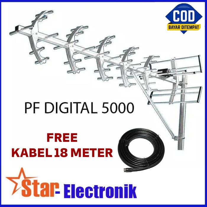 Promo Antena TV Digital/Analog Outdoor PF Digital 5000 Free Kabel 18 ...