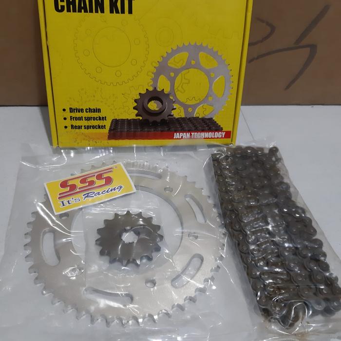 Jual gear set sss original honda CRF 150 chain kit sss original CRF150 ...