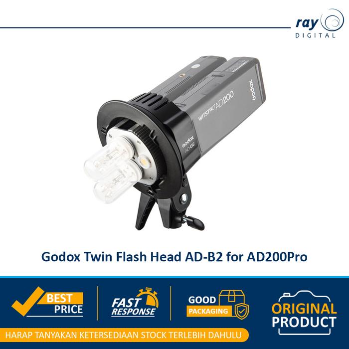 Promo Godox AD-B2 Dual Power Flash Head S-Type Bracket for AD200 ...