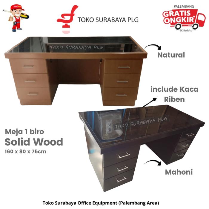 Jual Meja Direktur Meja Kerja Pimpinan Meja Kantor Kayu 1 Biro Solid ...