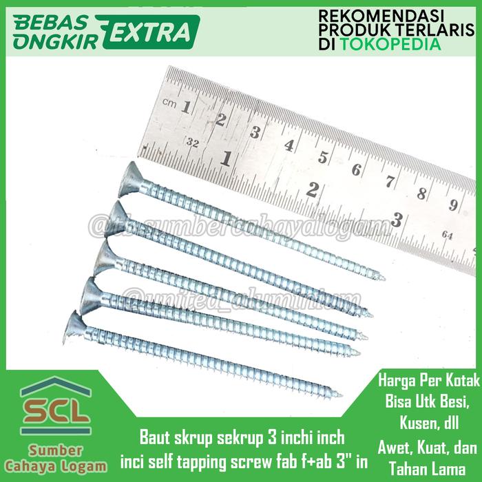 Jual Baut skrup sekrup 3 inchi inch inci self tapping screw fab f+ab 3 ...