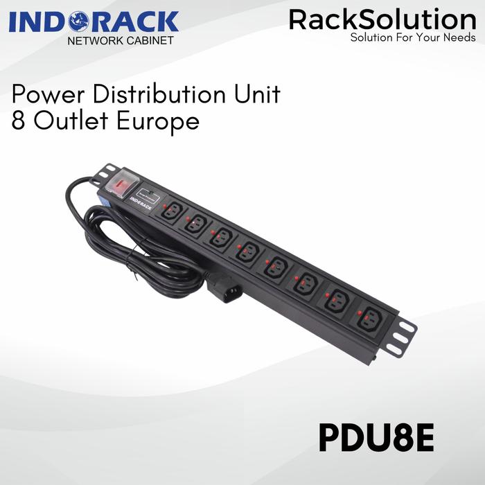 Jual PDU8E Indorack Power Distribution Unit PDU 8 Outlet Europe Colokan ...