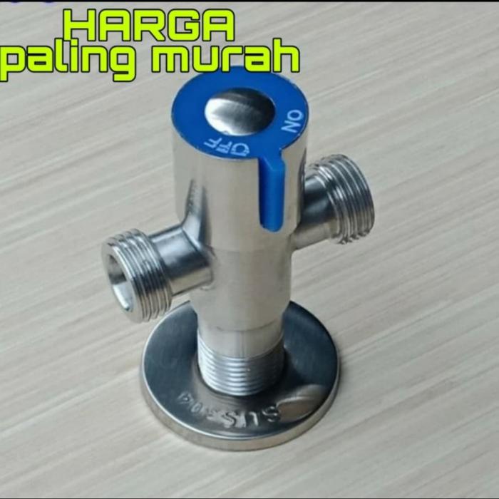Jual stop kran air cabang/stop kran T/stop kran tee stainless sus 304 ...