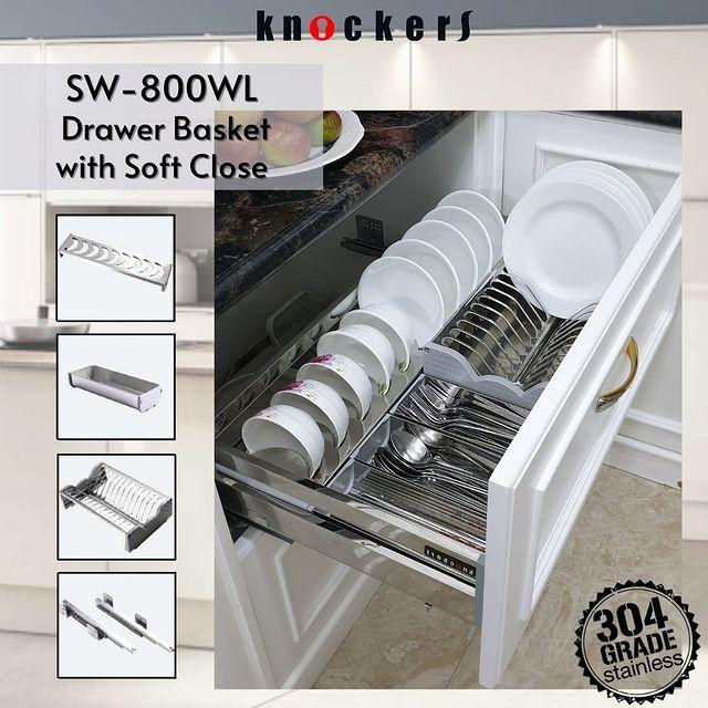 Jual knockers SW-800WL rak piring sendok garpu tanam laci stainles ...