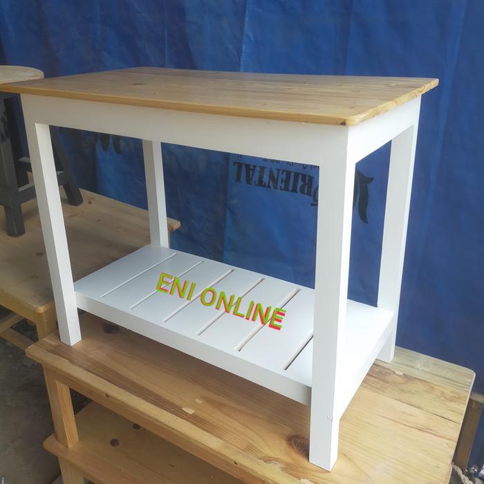 Jual meja rak 1 meja serbaguna 100x50x75cm kayu Pinus jati Belanda ...