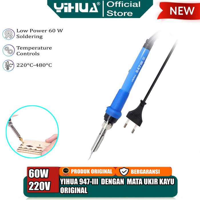 Promo Yihua 947-III+ Solder Tangan Listrik Soldering Ukir Kayu Set Mata ORI - Jakarta Pusat ...