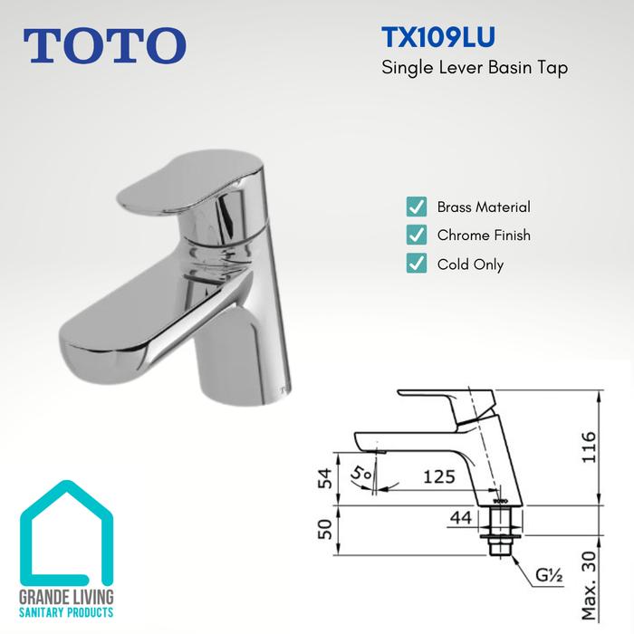 Jual TOTO Kran Wastafel Dingin Keran Washtafel TX109LU - Jakarta Utara ...