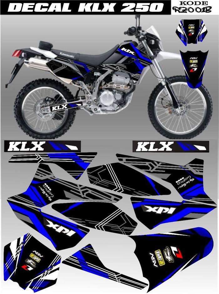 Jual DECAL STICKER MOTOR KAWASAKI KLX 250 KODE 01 - 01B, Glossy - Kota ...