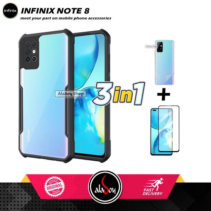 Jual Case Infinix Note 8 Casing Transparent Free Tempered Glass + Skin ...