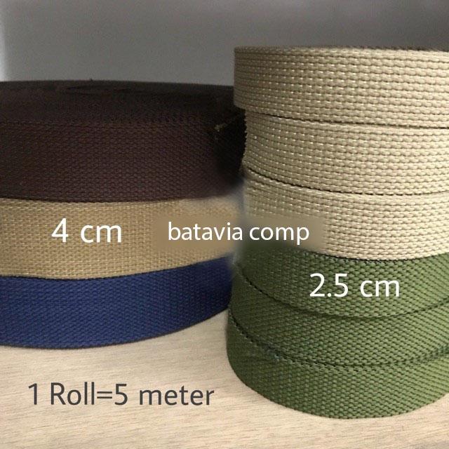 Jual BTV Webbing Katun 2 5cm 5 Meter 25mm tali tas polycotton webbing ...