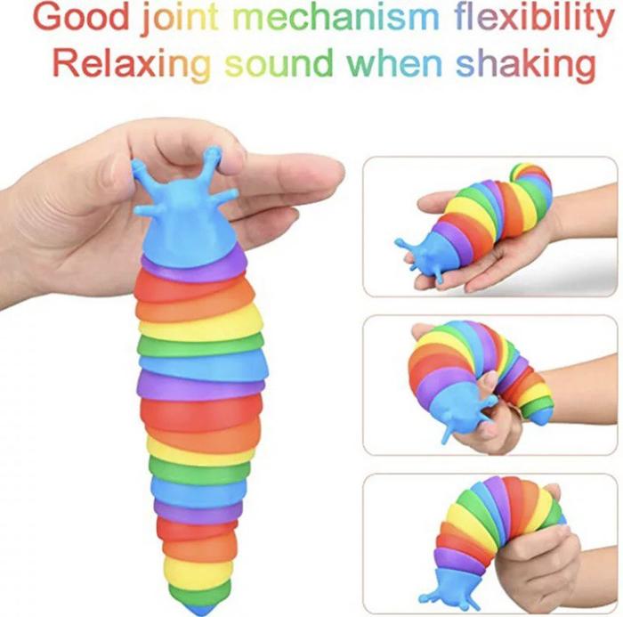 Jual Slug 3D Caterpillar Fidget Toys Artikulasi Sensory Stress Pop It ...