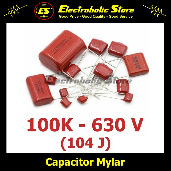Jual Mylar 100K 630V 104J 104J630V 100nF 630 Volt Milar Capacitor ...