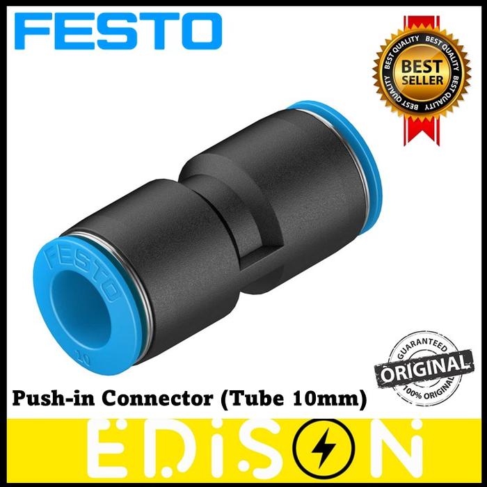 Jual FESTO Push-In Connector Konektor 10mm Pneumatic PBT QS-10 ...