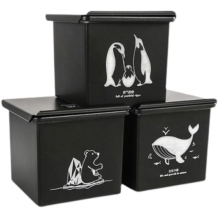 Jual Sanneng Sn2190 - Black Square Toast Box / Roti Tawar Kotak 250gr Lucu Di Seller Hachi ...