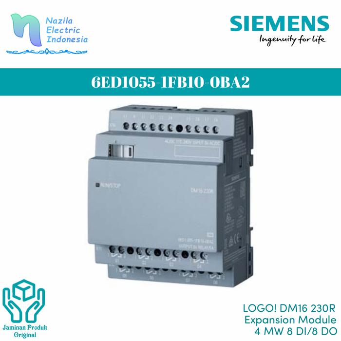 Jual Siemens Logo PLC 6ED1055-1FB10-0BA2 DM16 230R 8D I/O Expansion ...