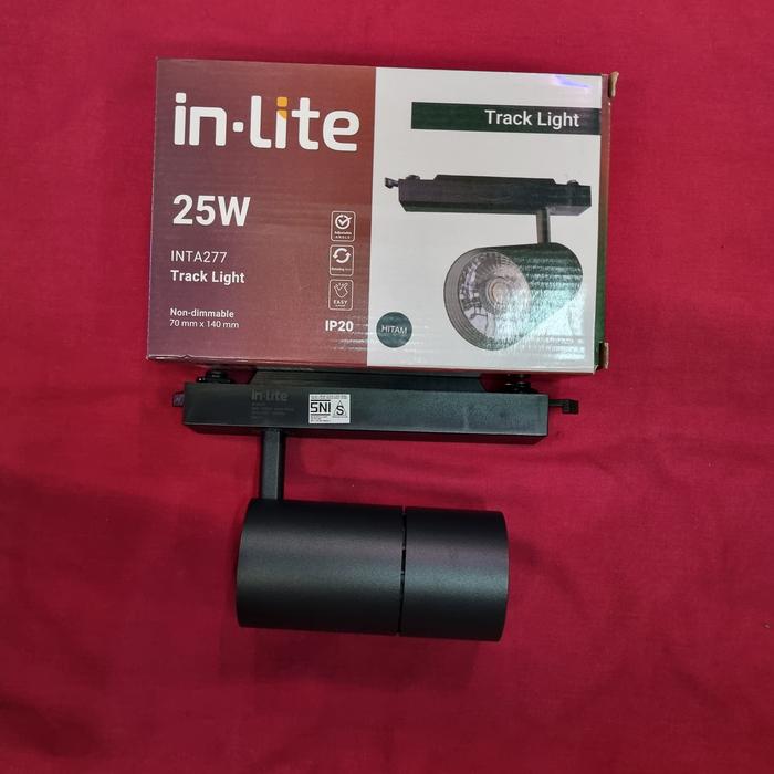 Jual INTA277 Track Light Kap Lampu Rel LED 25w Body Hitam Inlite - Kota ...