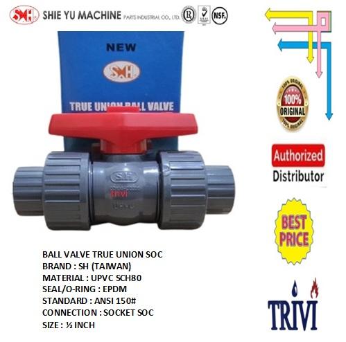 Jual true union ball valve socket soc pvc sch 80 1/2 inch epdm,cek kran ...
