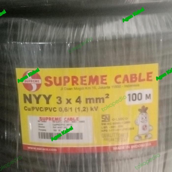 Jual NYY 3x4mm SUPREME/ 3 x 4mm/ KABEL TUFUR 3x4/ KABEL KAWAT 3 x 4 ...