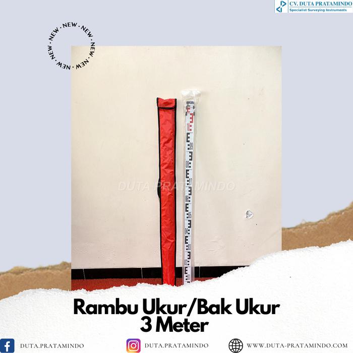 Jual RAMBU UKUR 3M/MISTAR BAK UKUR 3 METER/ALUMINIUM LEVELLING STAFF ...
