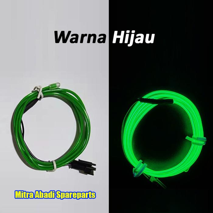 Jual Lampu EL Wire 1 METER LED Light + Kabel Soket Konektor SIAP PAKAI ...