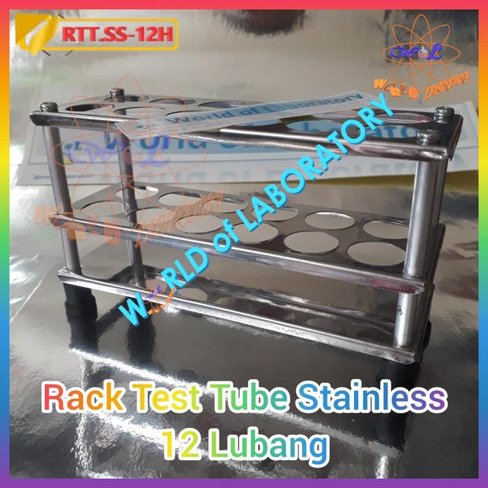 Jual Rack Test Tube Stainless 12 Hole / Rak Tabung Reaksi 12 Lubang ...